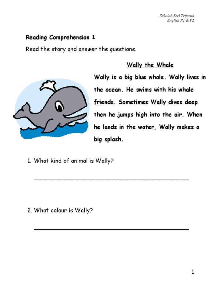 Reading Comprehension Practice For Primary 1 | PDF | Ungulates | Marine ...