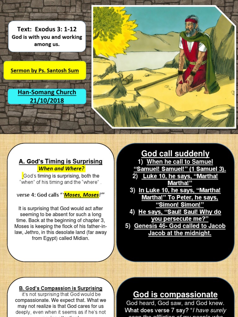Exodus 3: 1-12 God is with you and working among us. | Moses | Book Of ...