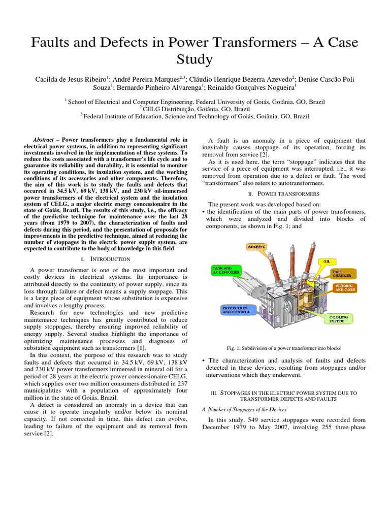 Transformer Faults and Defects Analysis | PDF | Transformer | Insulator ...
