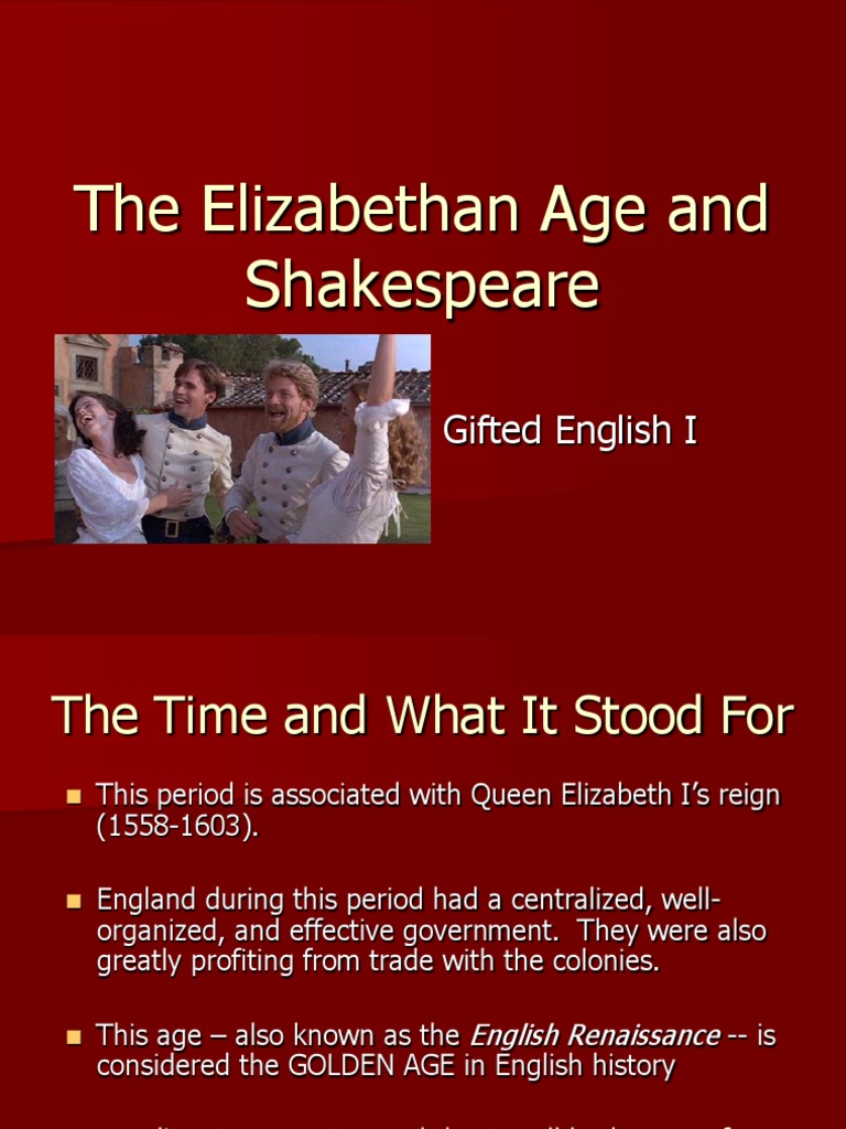 The Elizabethan Age and Shakespeare | PDF | Elizabethan Era | William ...