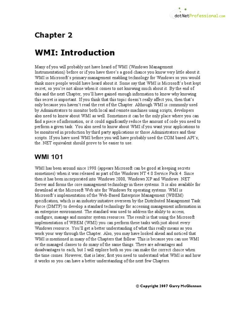 Wmi Reference Pdf Application Programming Interface String Computer Science