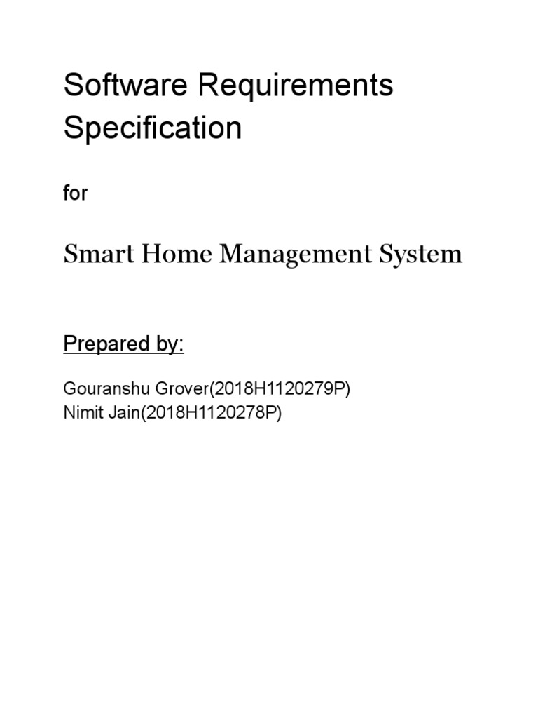 Iot SRS | PDF | Use Case | Internet Of Things