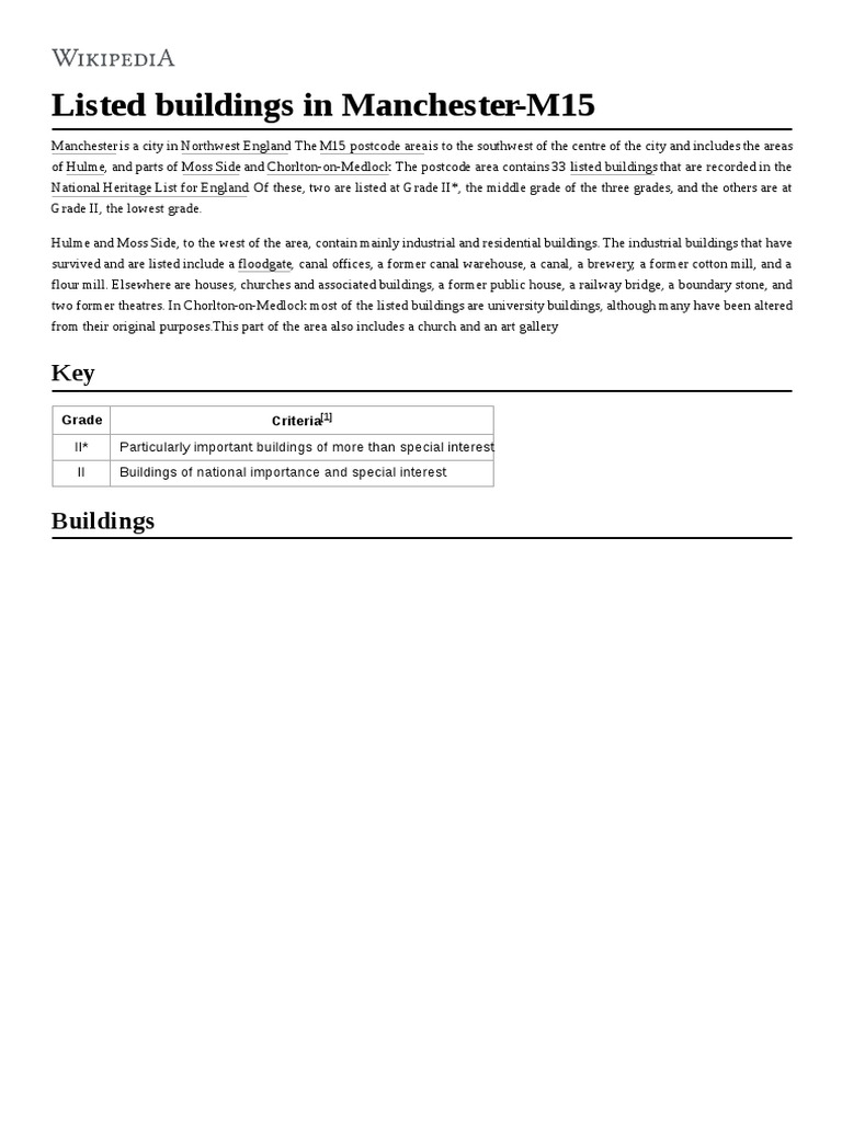 Listed Buildings in Manchester-M15 | PDF | Architectural Design ...