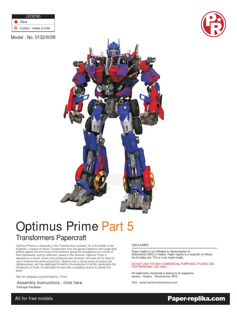Optimus Prime Papercraft Template Free Transformers Optimus Prime 18