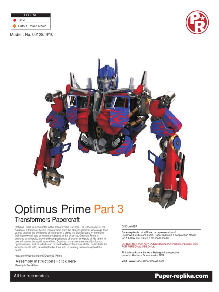 Optimus Prime - Partes 3 PDF | PDF | Finger | Transformers (Franchise)