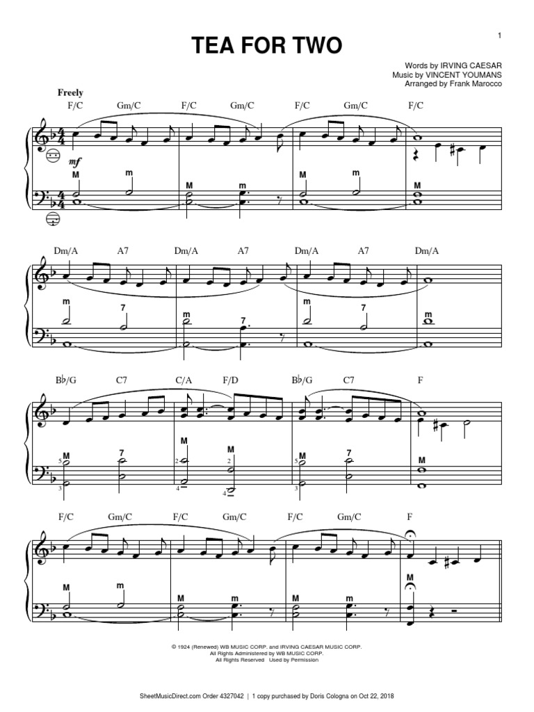 Tea For Two | PDF | American Musicians