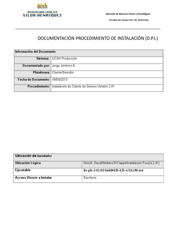 Instalacion de Fourj's Genero Cliente GDC 2.41 | PDF | Archivo de ...