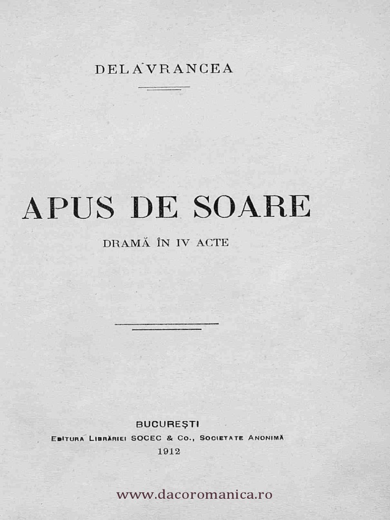 Delavrancea Apus de Soare | PDF | Arte