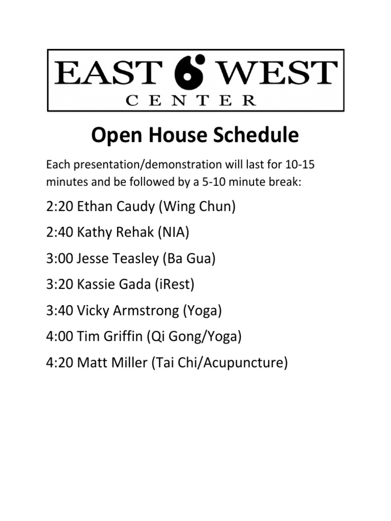 Open House Schedule | PDF
