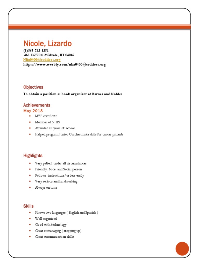 Nicole Lizardo Resume | PDF
