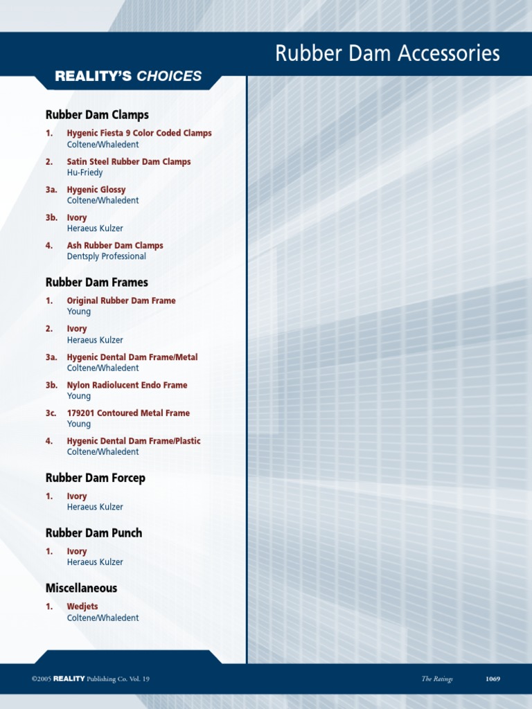Rubber Dam Accessories | PDF | Tooth | Dentistry Branches