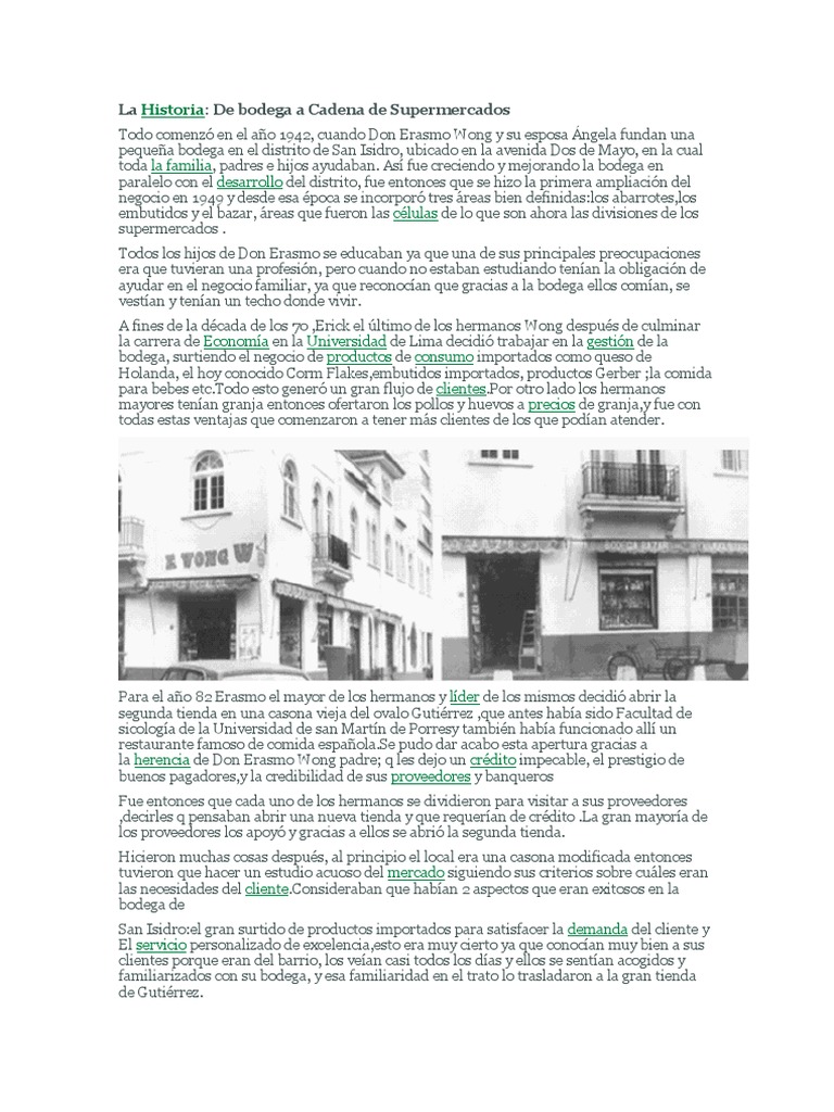 Historia de Éxito de Tiendas Wong | PDF | Cliente | Al por menor
