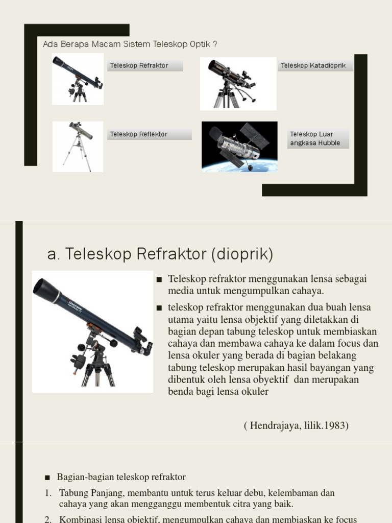 Macam-Macam Teleskop Optik dan Fungsinya | PDF