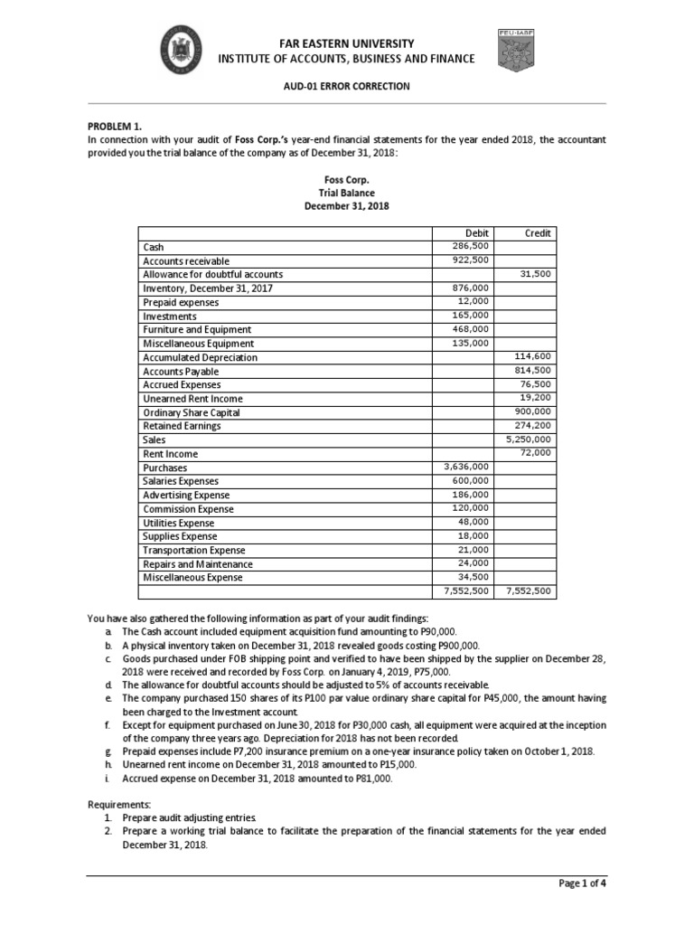 01.correction of Errors - 245038322 PDF | PDF | Financial Audit | Audit