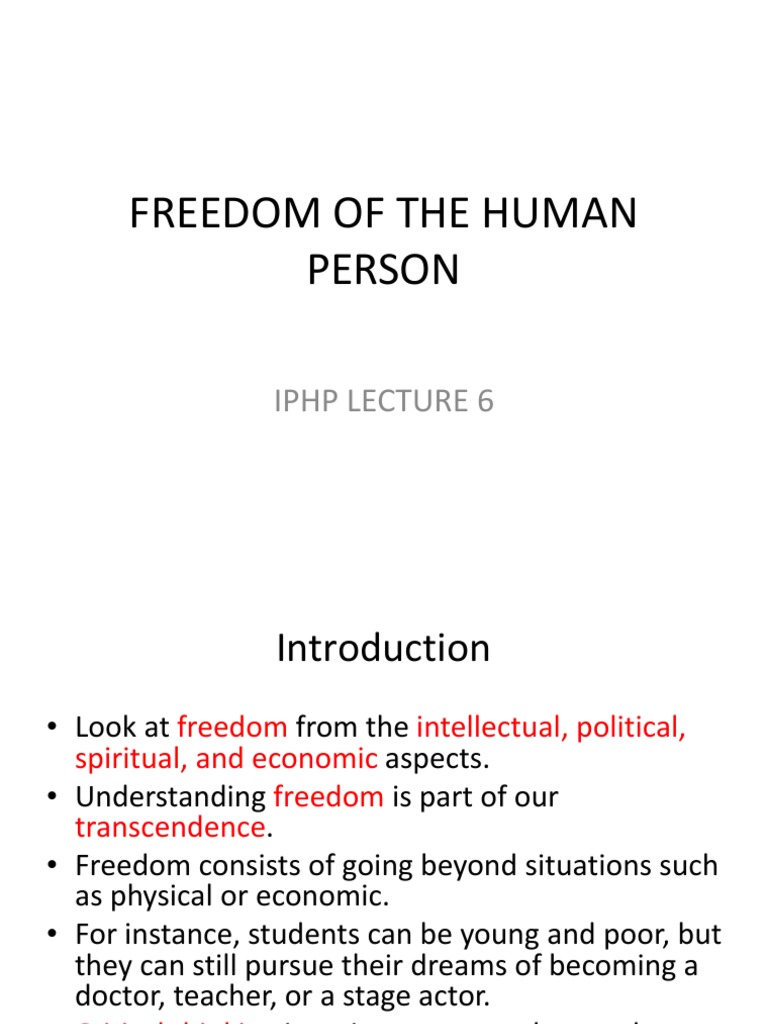 Iphp Freedom of The Human Person | PDF | Thomas Aquinas | Sovereignty