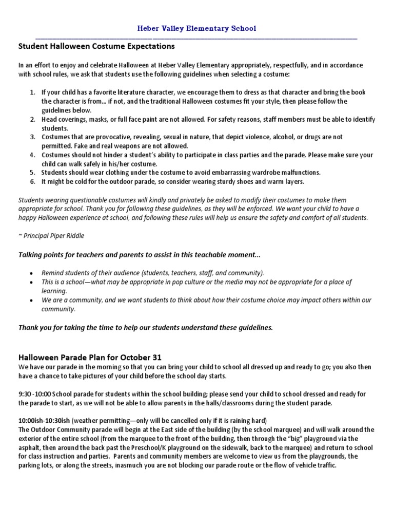 Halloween 2018 Memo | Clothing | Students