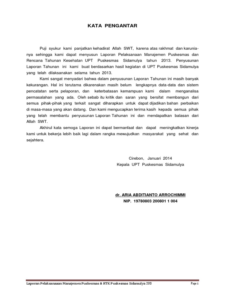 Kata Pengantar & Daftar Isi RTK | PDF