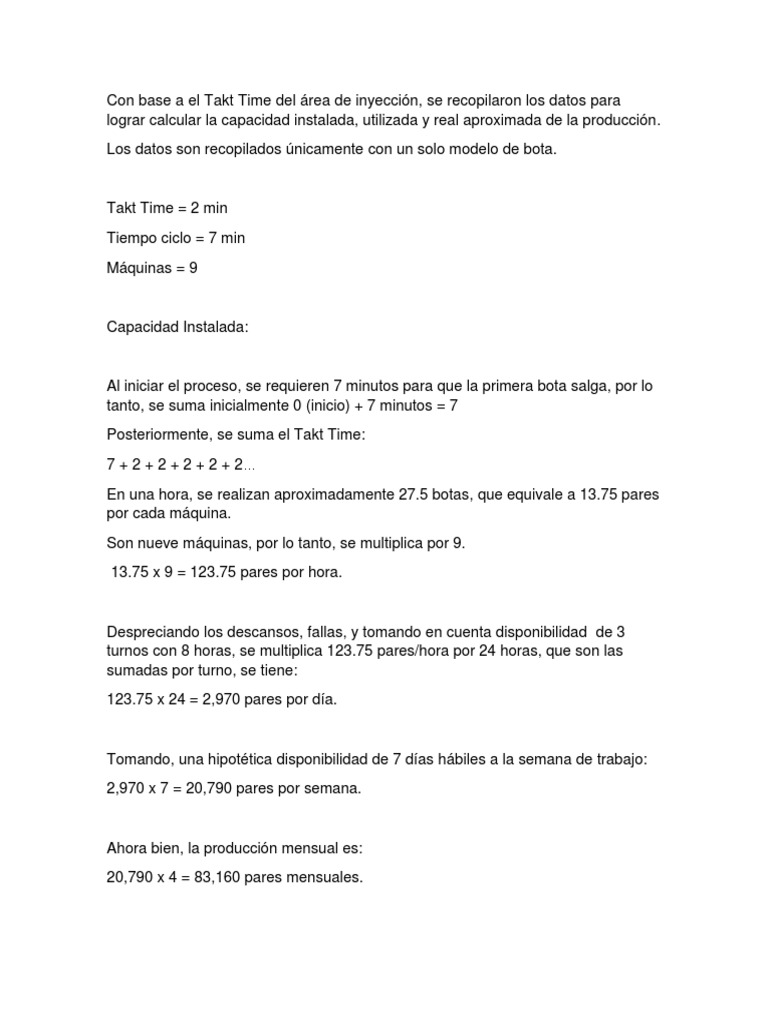 Capacidad Instalada, Real y Utilizada | PDF | Business