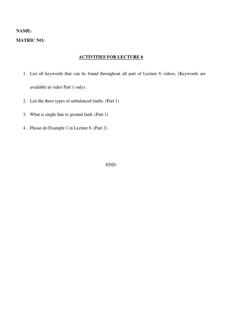 Lecture 6 Activities | PDF