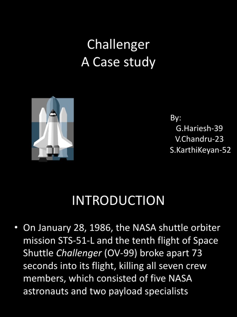 Case Study | Download Free PDF | Space Shuttle Challenger | Space Shuttle