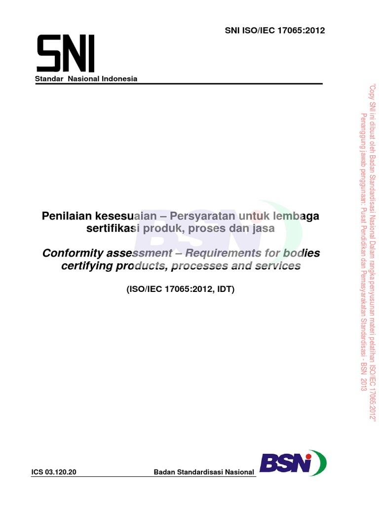 SNI ISO-IEC 17065-2012 - Final | PDF
