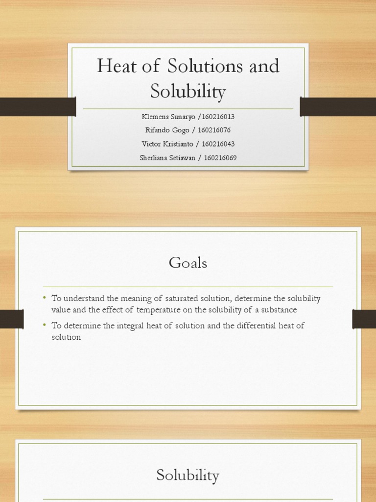 Heat of Solution and Solubility Analysis | PDF | Solubility | Solution