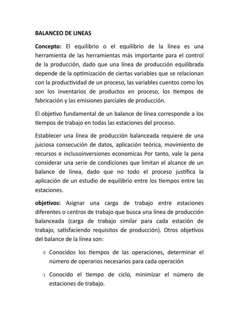 Balanceo de Lineas | PDF | Business | Economias