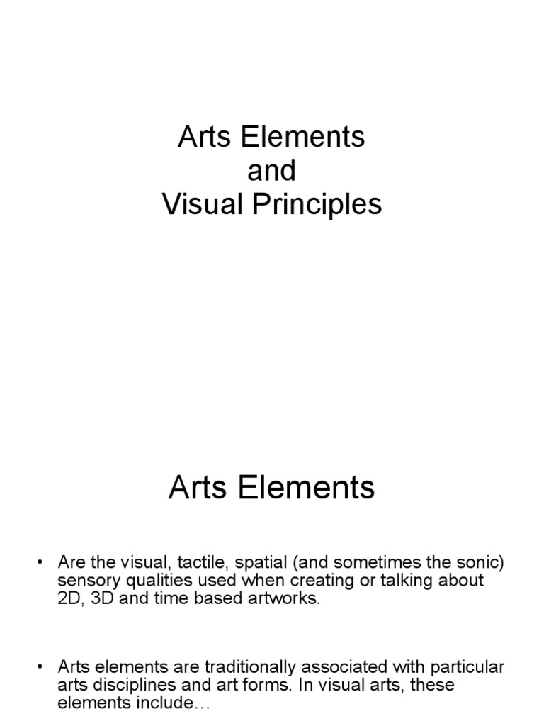 Visual Arts Elements and Principles | PDF | Composition (Visual Arts ...