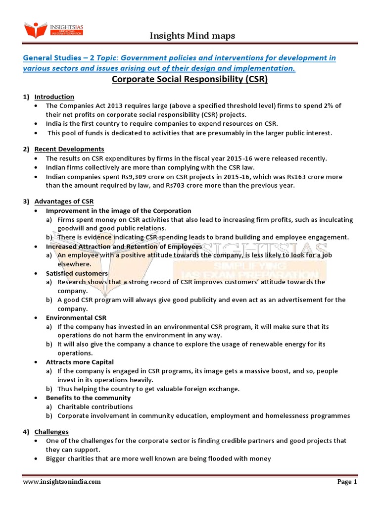 Corporate Social Responsibility CSR | PDF | Corporate Social ...