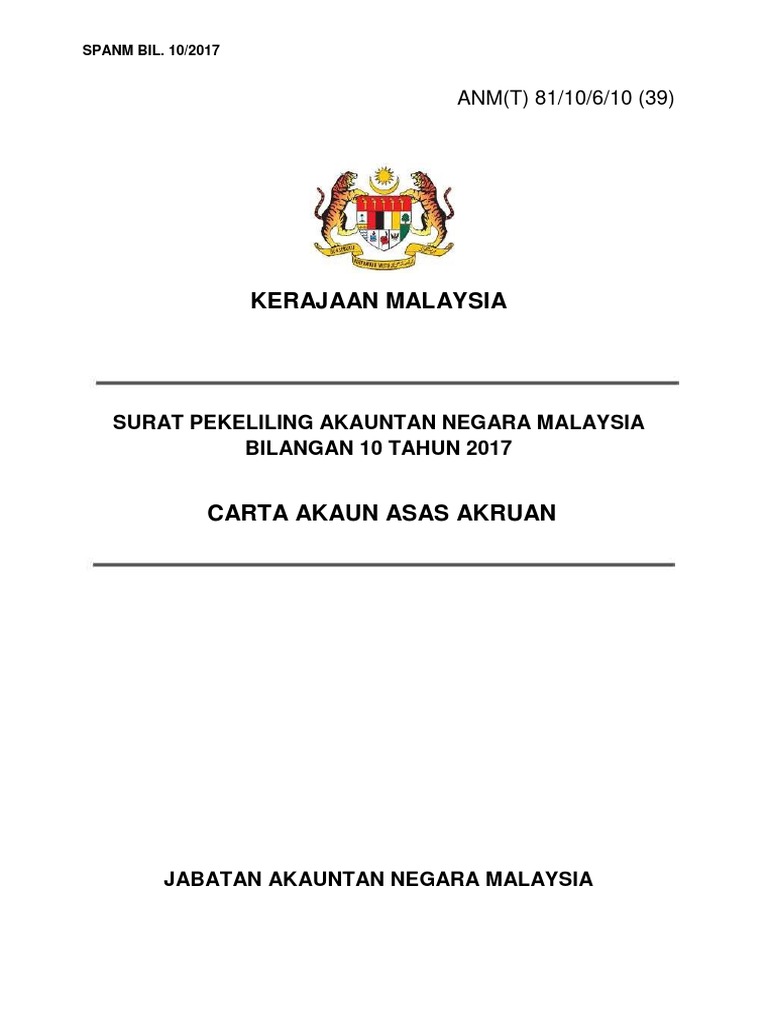 SPANM Bil 10 2017 Bil (39) Carta Akaun Asas Akruan | PDF