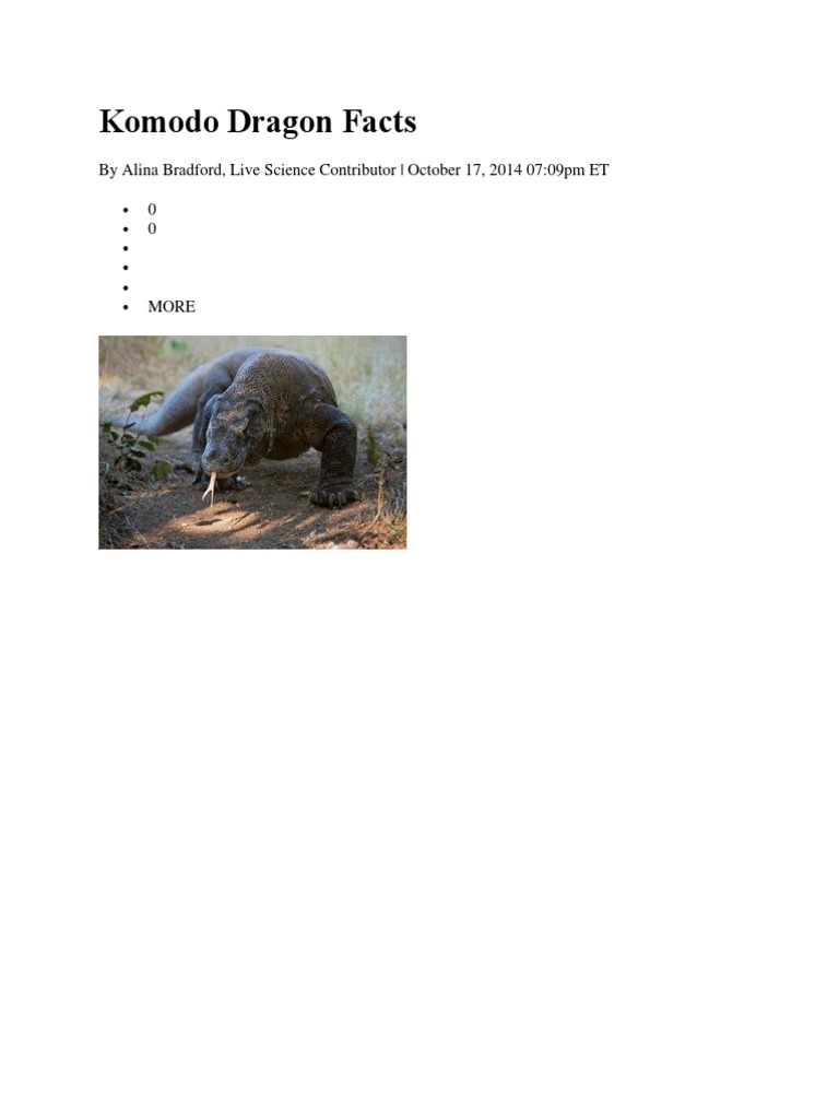 Komodo Dragon Facts | PDF | Komodo Dragon | Reproduction