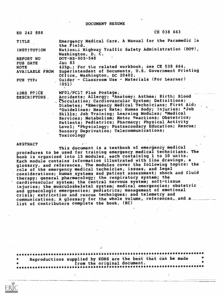 Paramedic Student Guide | PDF | Emergency Medical Services | Emergency ...