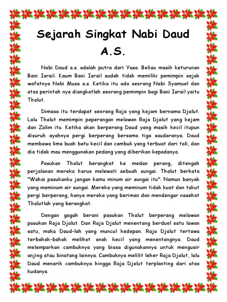 Sejarah Singkat Nabi Daud | PDF
