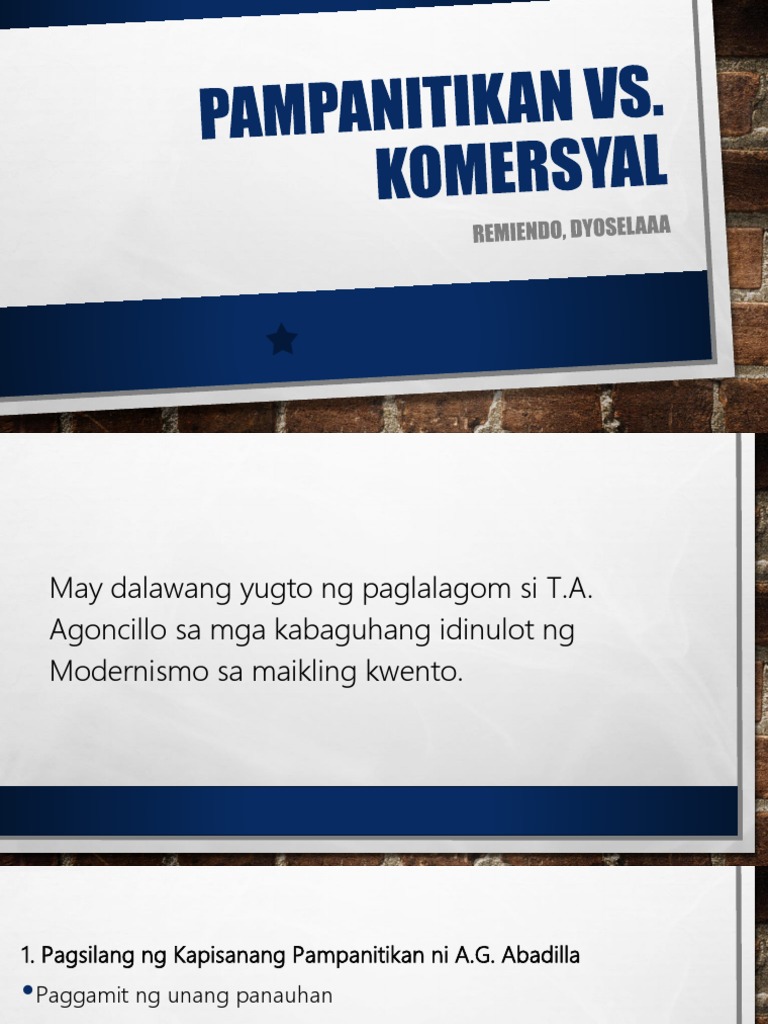 Panitikan vs. Komersyal | PDF