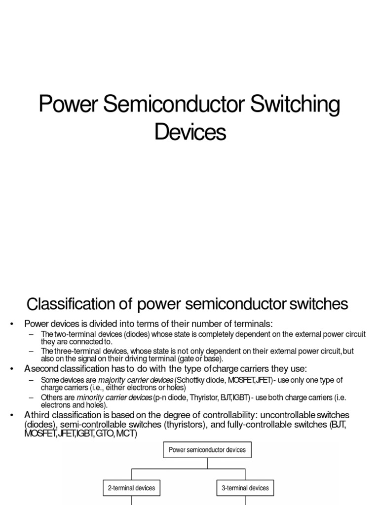 Power Switching Devices | PDF | Mosfet | Diode
