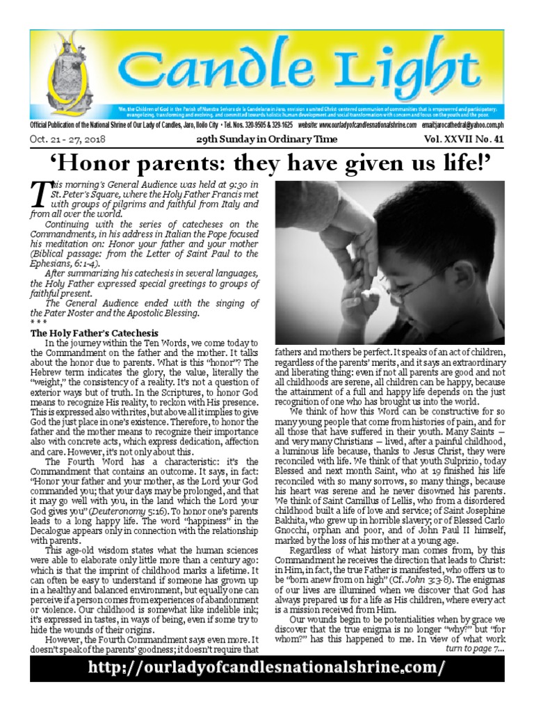 29th Sunday Candle Light September Oct 21-27-2018 | PDF