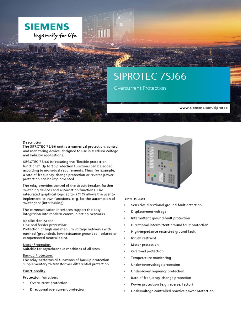 Siprotec 7sj66 - Profile | PDF | Relay | Computer Engineering
