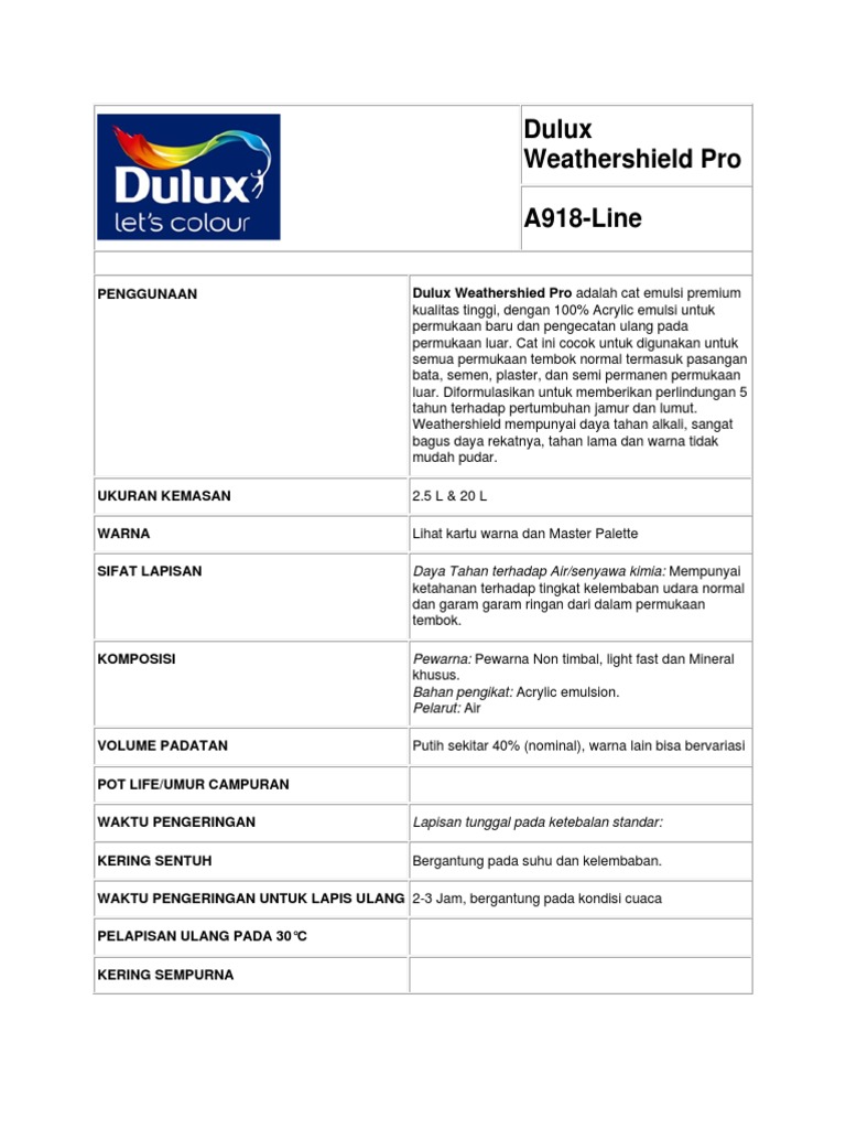 Dulux Weathershield PDF | PDF