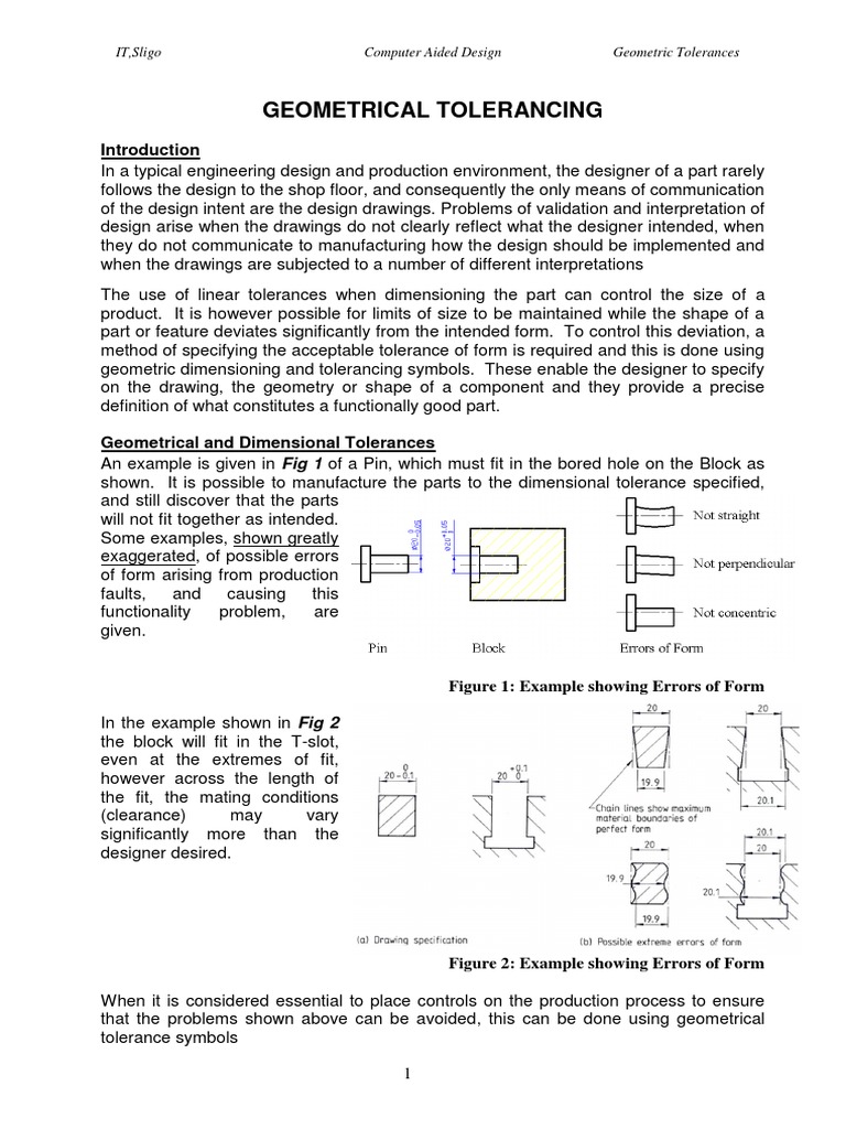 Geometric Tolerances Pdf Engineering Tolerance Geometry