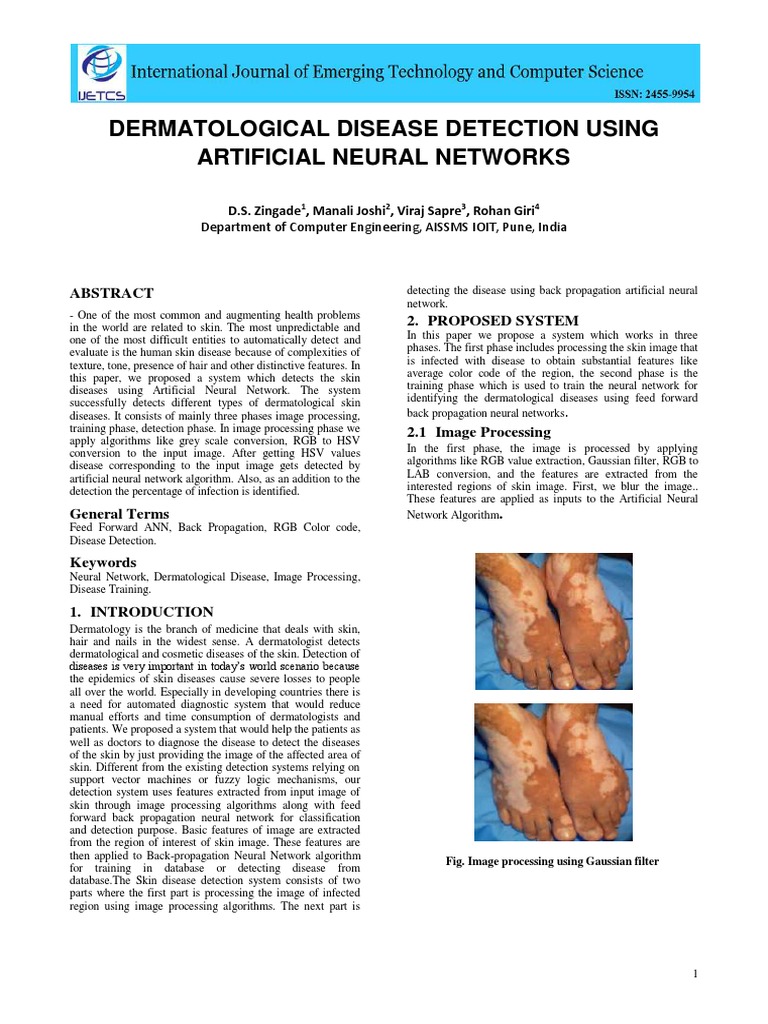 Dermatological Disease Detection Using Artificial Neural Networks | PDF | Artificial Neural ...