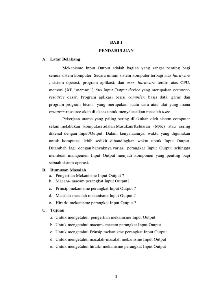 Makalah Input Output | PDF