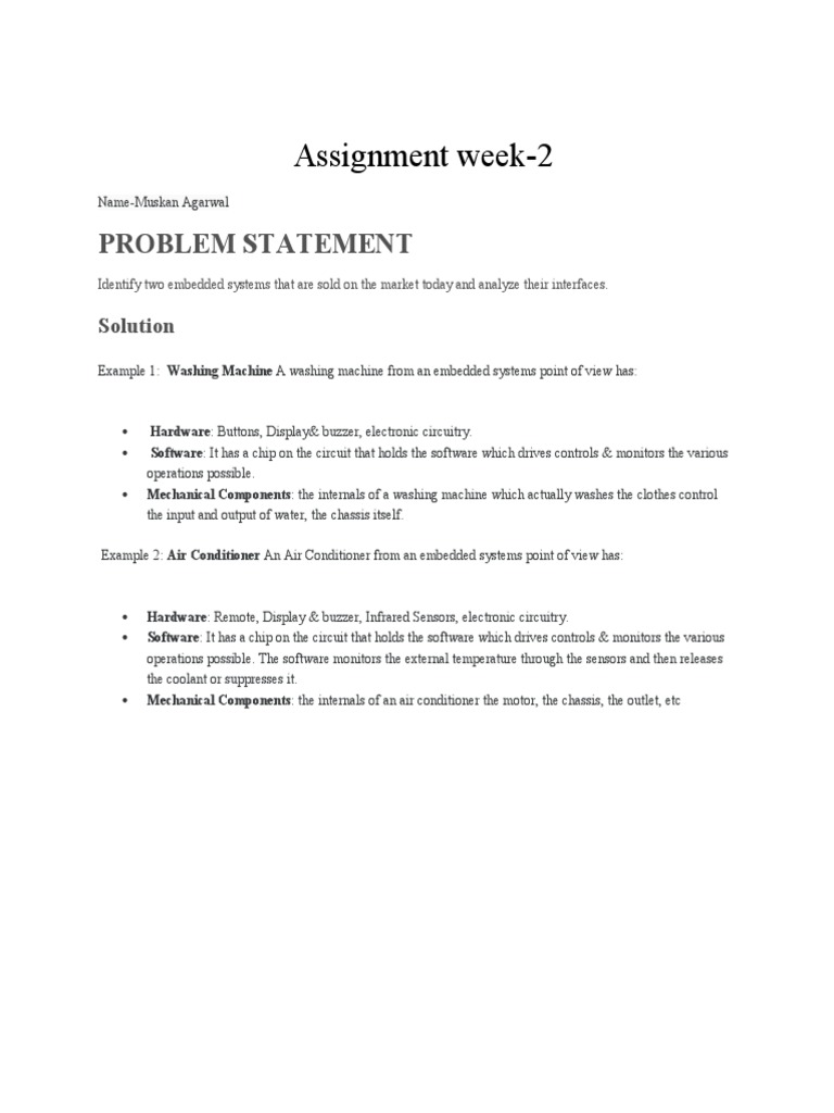 Describing Two Embedded Systems Peer Graded Assignment | PDF | Embedded ...