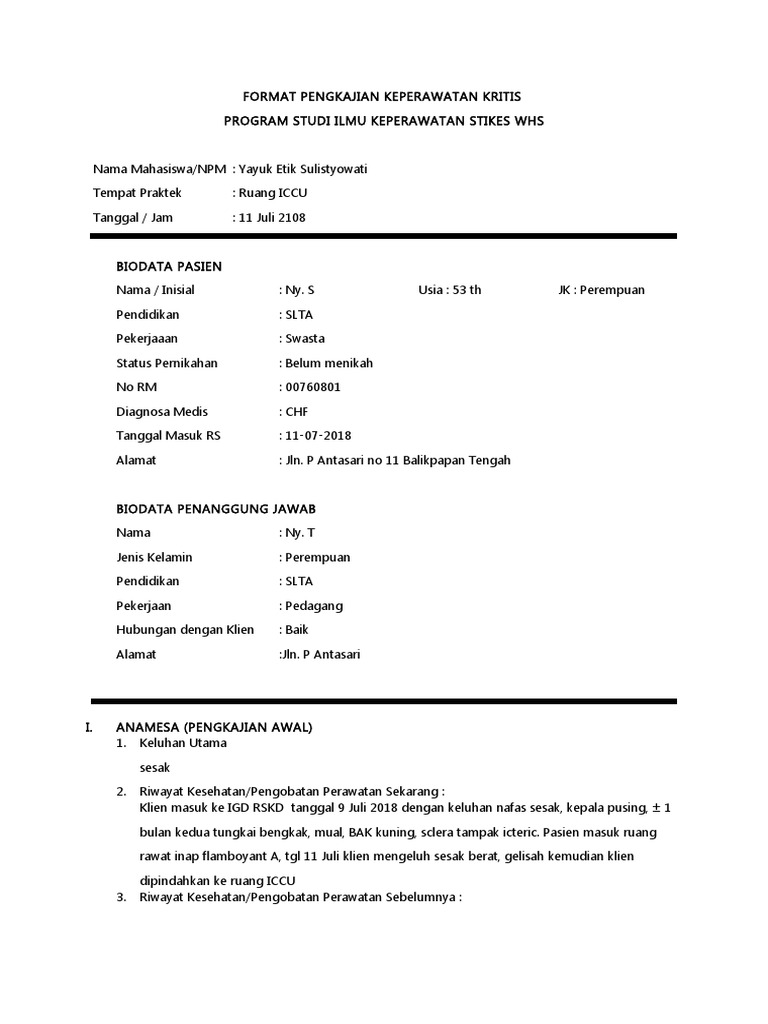 Askep Chf-Iccu | PDF