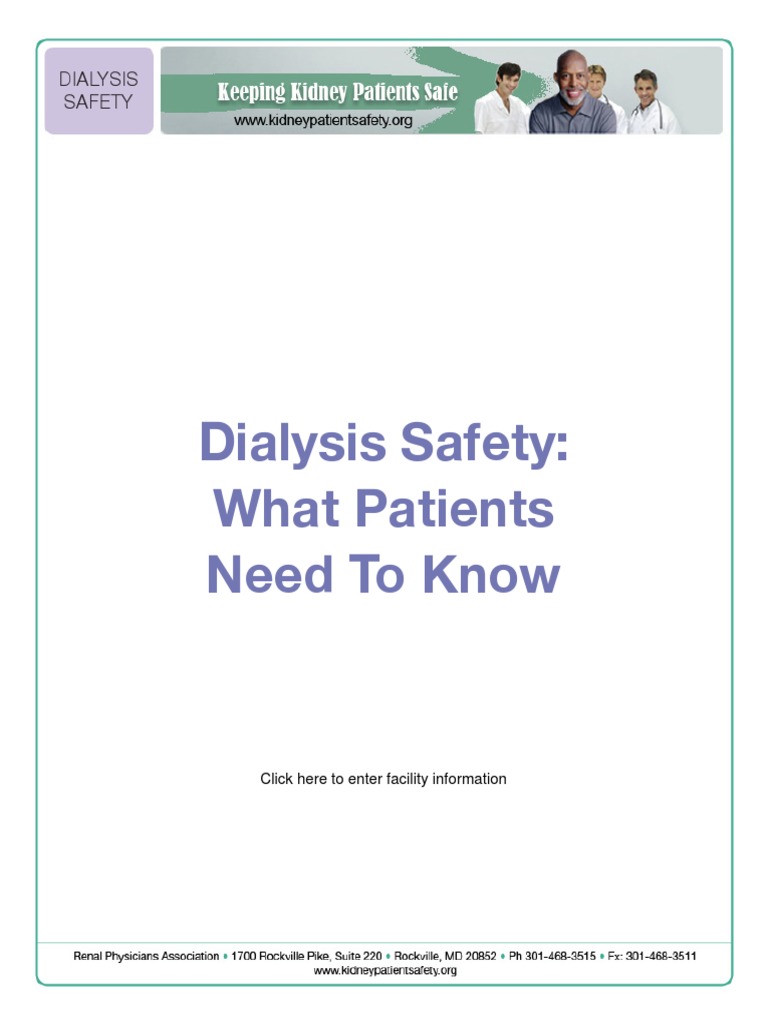 Dialysis Safety: What Patients Need To Know | PDF | Patient | Dialysis