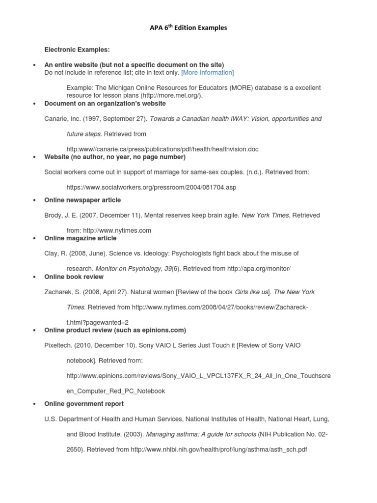 Apa Electronic Examples | PDF