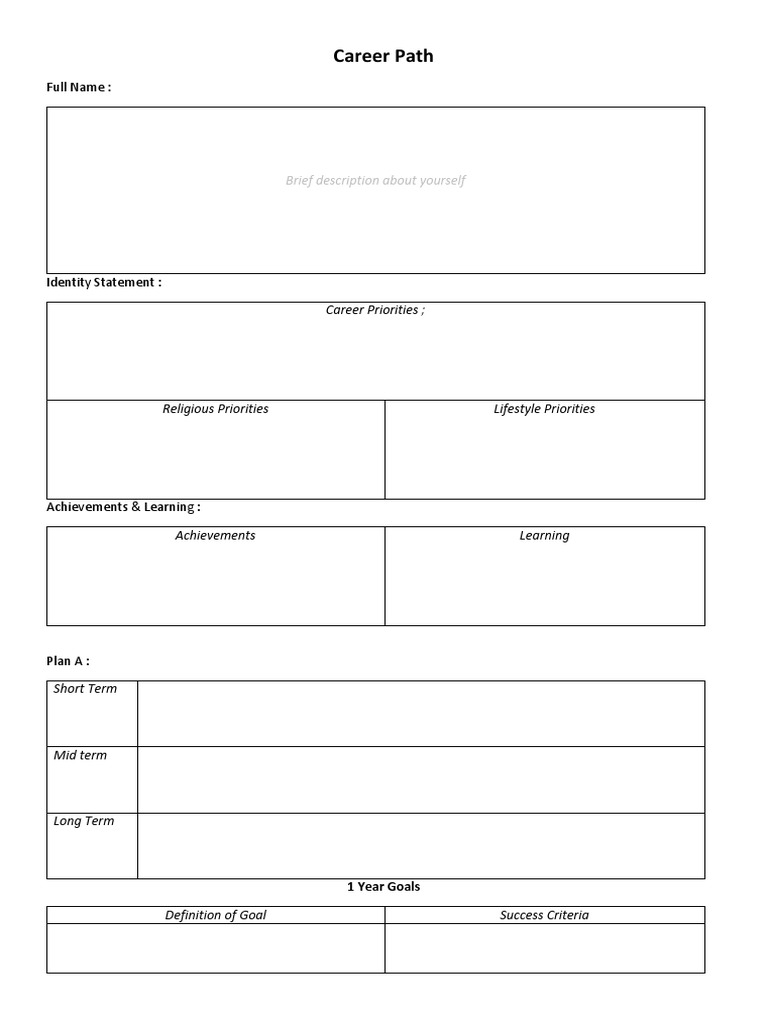 Career Path Planning and Goals Guide | PDF