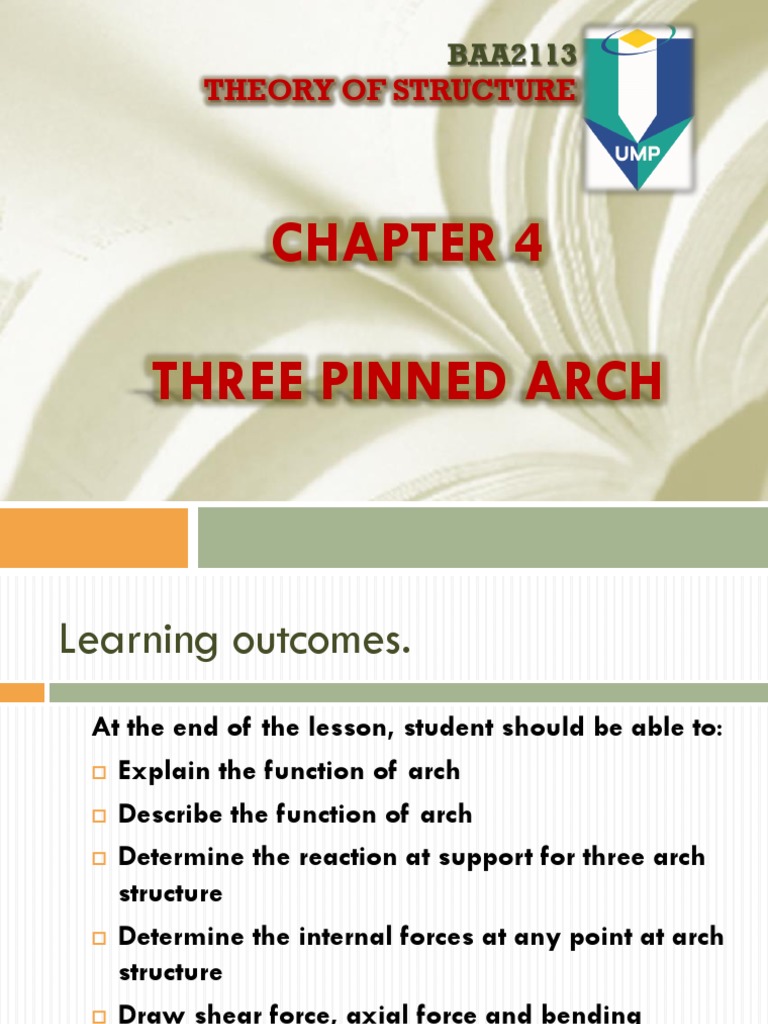 Three Pinned Arch: Theory of Structure | PDF | Bending | Mechanics