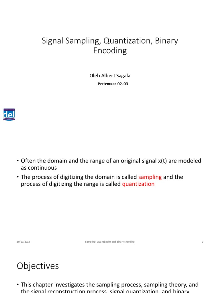 Pertemuan2 Signal Sampling Quantization Binary Encoding | PDF ...