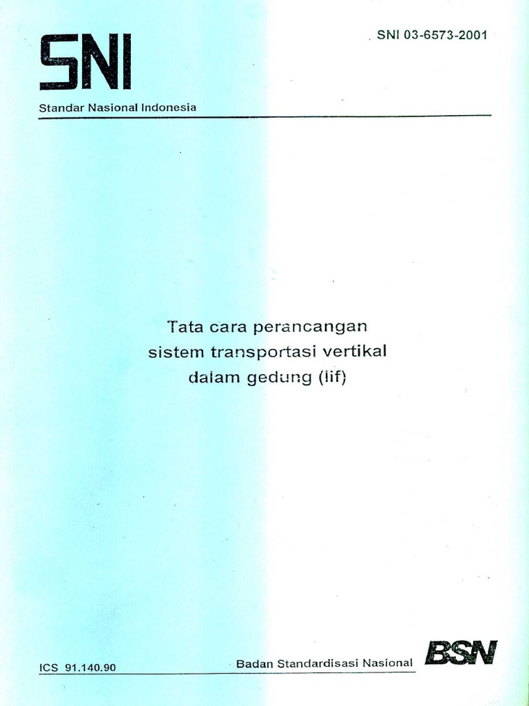 SNI 03-6573-2001 Lift | PDF