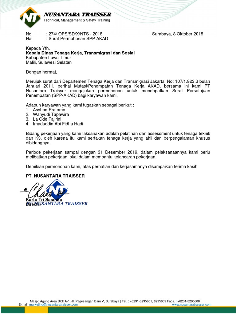 Contoh Surat Permohonan | PDF